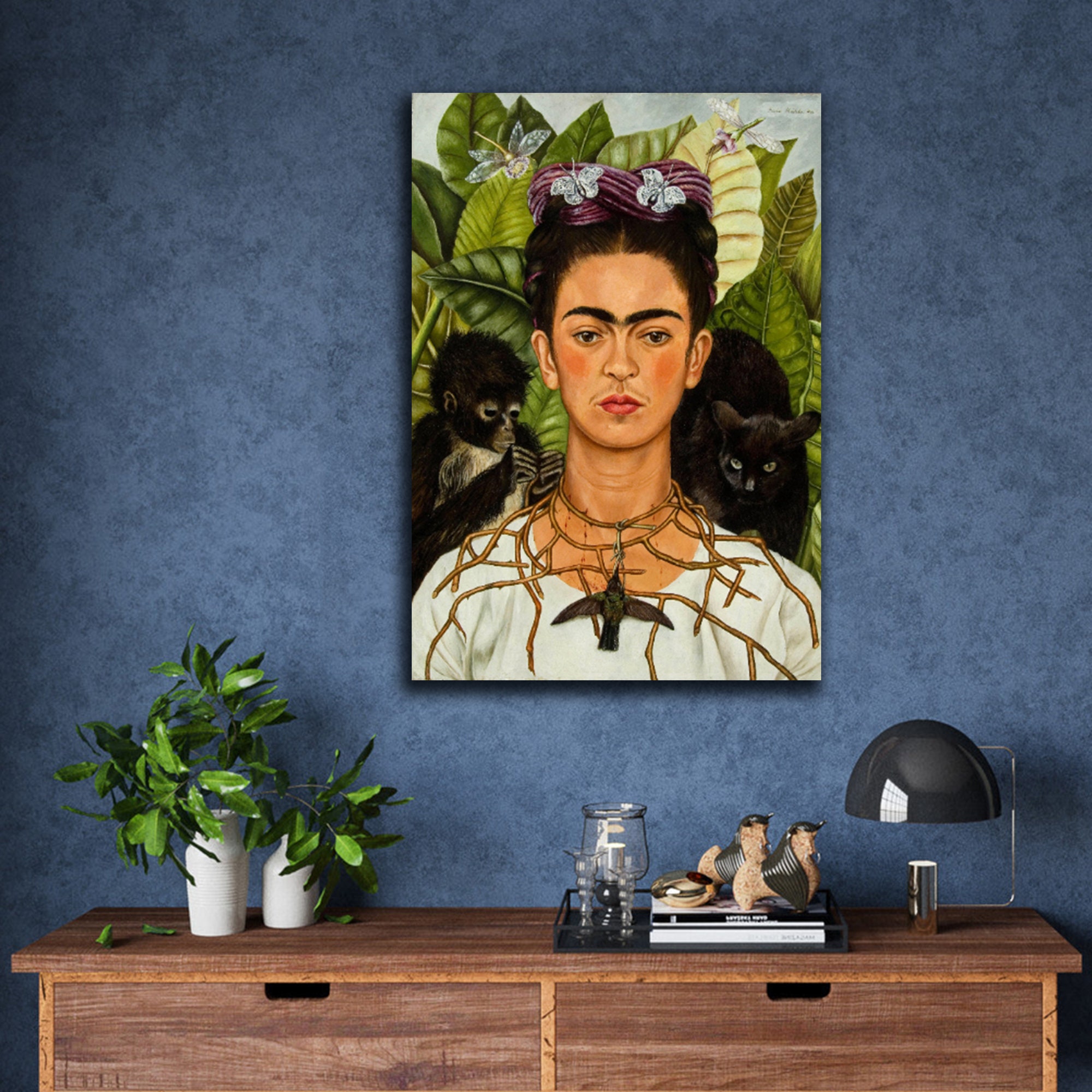 Frida Kahlo Autorretrato con collar de espinas y colibrí Lienzo ... Frida Kahlo Autorretrato con collar de espinas y colibrí Lienzo ...