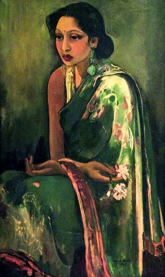 Sumair Indian Art By Amrita Sher Gil Unframed Rolled Etsy 7625