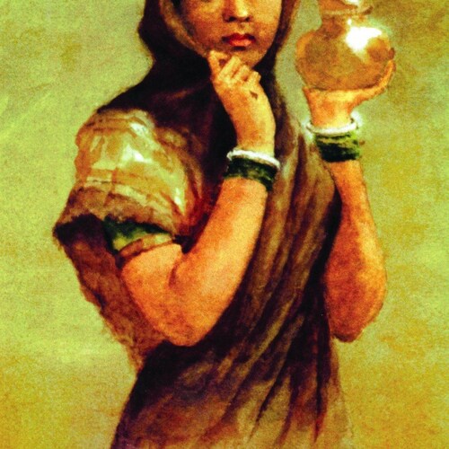 Raja Ravi Varma Radha in the Moonlight Unframed Canvas - Etsy Canada