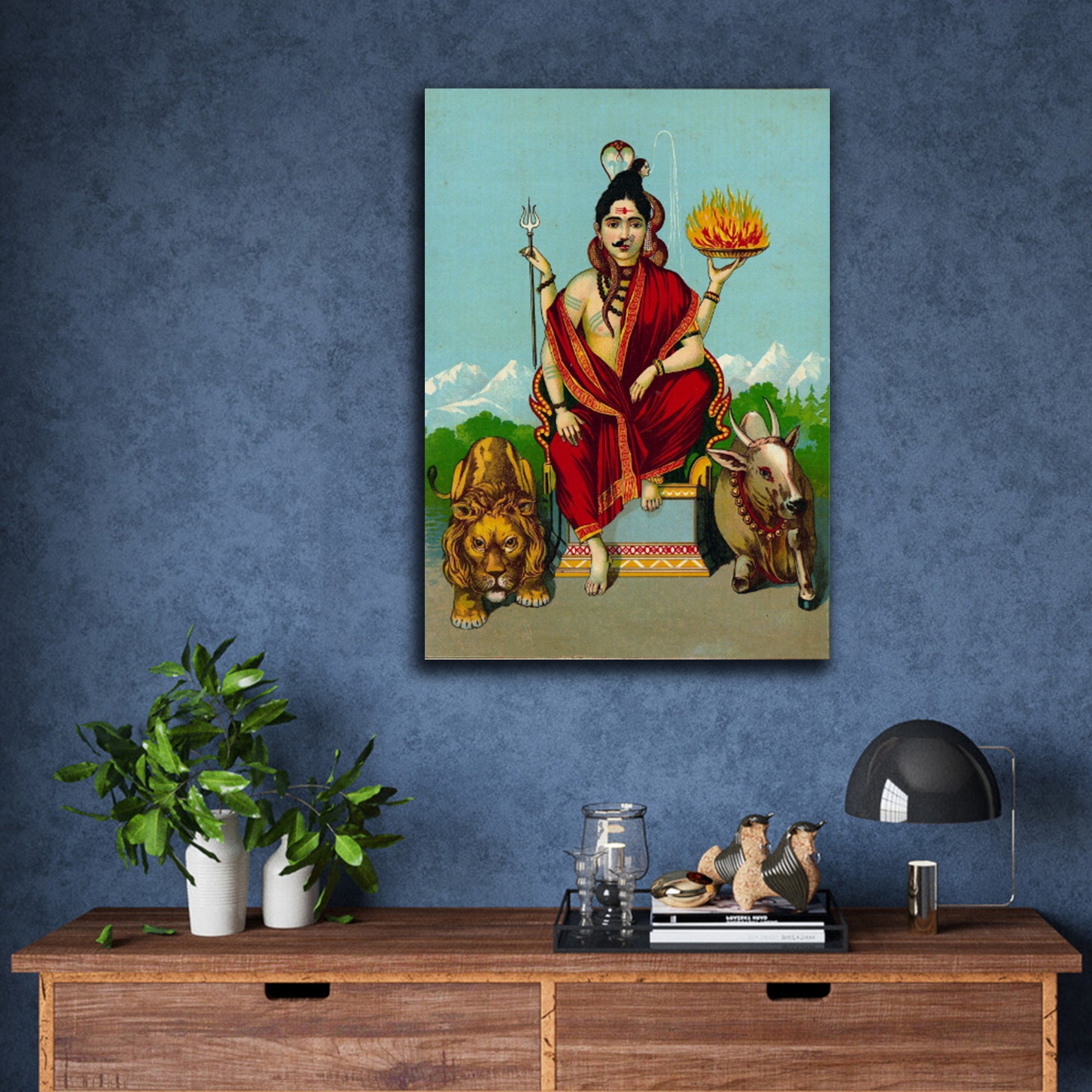Ardhanarishvara Shiva and Parvathi by Raja Ravi Varma Canvas - Etsy