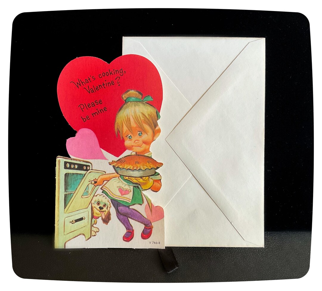 Cute 1960s Vintage Valentine’s Day Card, With Envelope, What’s Cooking ...