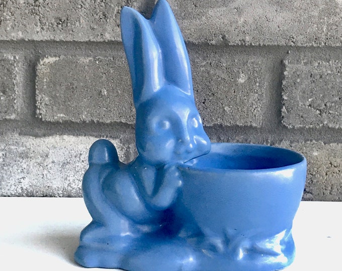 VTG Royal Haeger STYLE Intense Blue Ceramic Pottery Bunny Rabbit ...