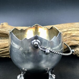 VTG to Antique Wilcox Quadruple Silver Plate Cracked Egg Basket With ...