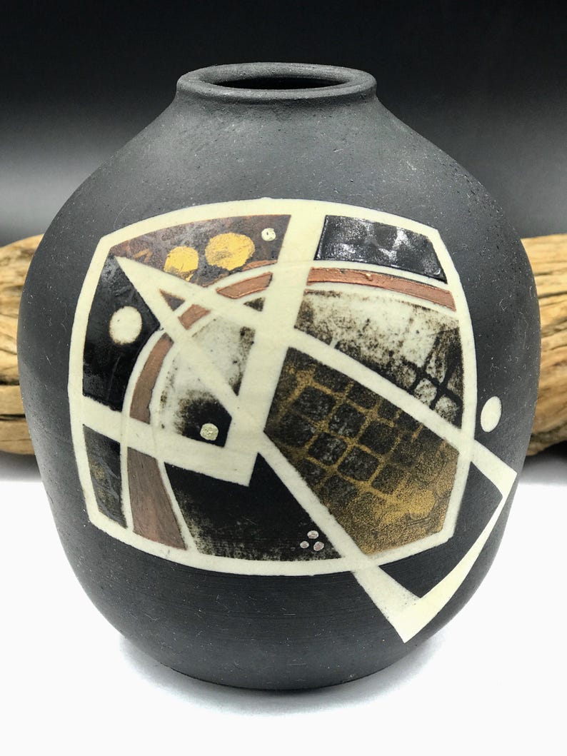 Vintage Doug Irish-hosler Studio Pottery Vase: Geometric Post Modern ...