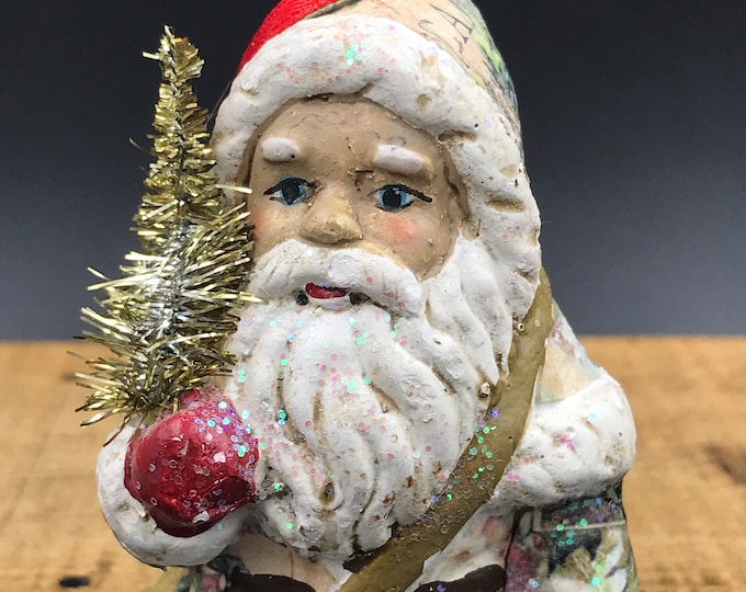 VTG 1980s Plaster Santa Claus Father Christmas Figurine 7 High, Folk ...