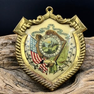 Antique Ancient Order of the Hibernians of America Celluloid Medallion, AOH U.S.A. Medallion ...