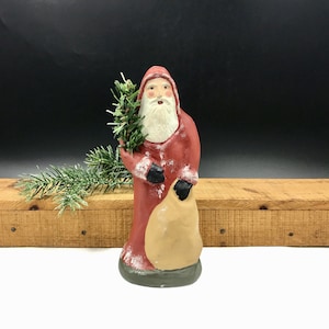 VTG 1980s Plaster Santa Claus Father Christmas Figurine 7 High, Folk ...