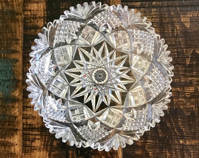 LOVELY Antique American Brilliant Cut Crystal Bowl 7" Diameter ...