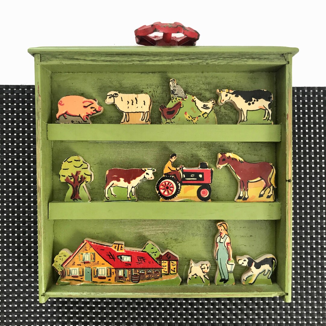 Handmade Shadow Box Assemblage With Farm Scene Puzzle Pieces Made to ...
