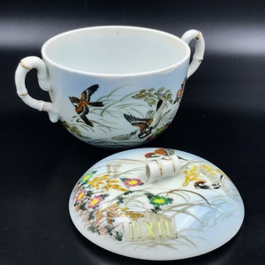 GORGEOUS Antique to VTG Japanese Porcelain Lidded Bowl With Hand ...