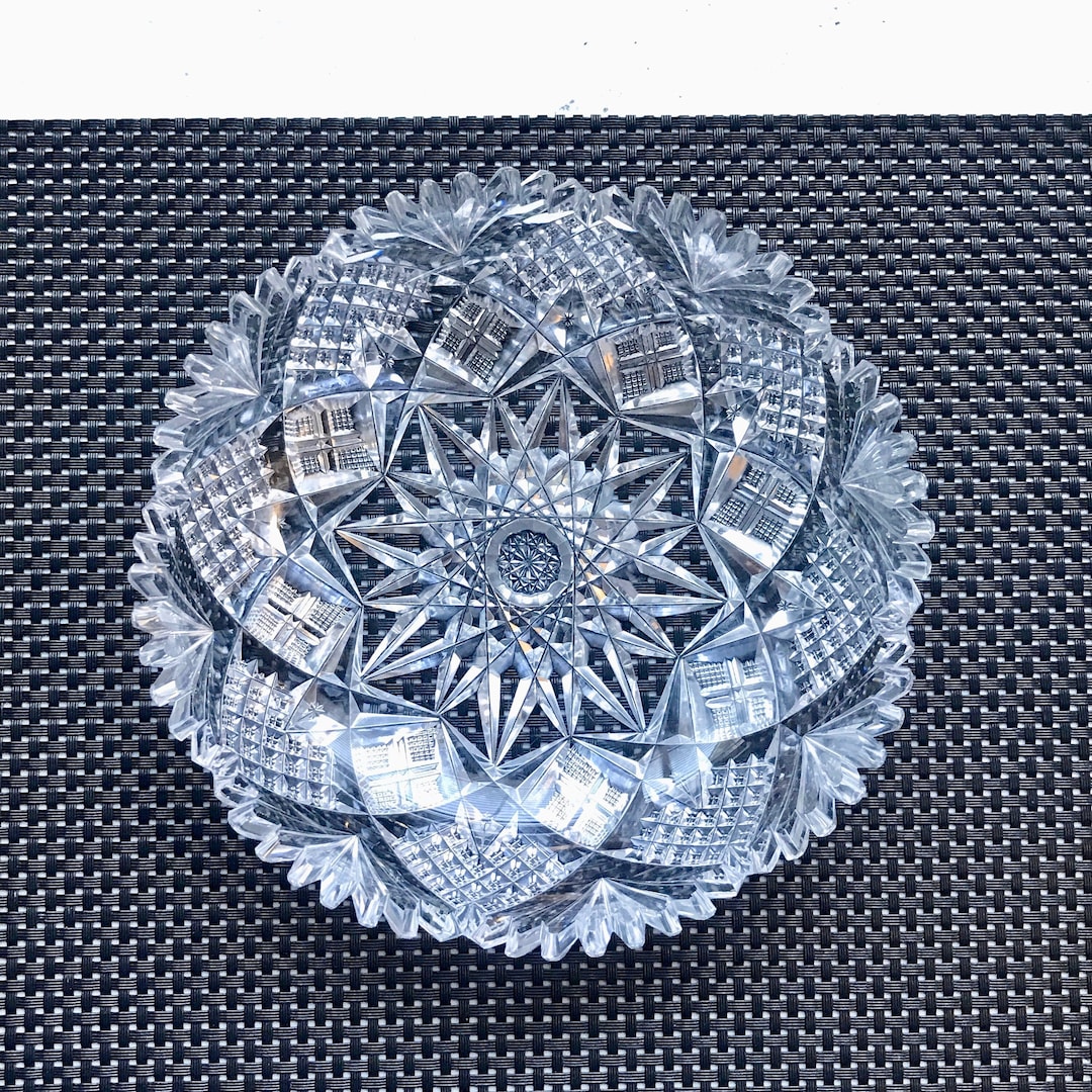 LOVELY Antique American Brilliant Cut Crystal Bowl 7 Diameter, American ...
