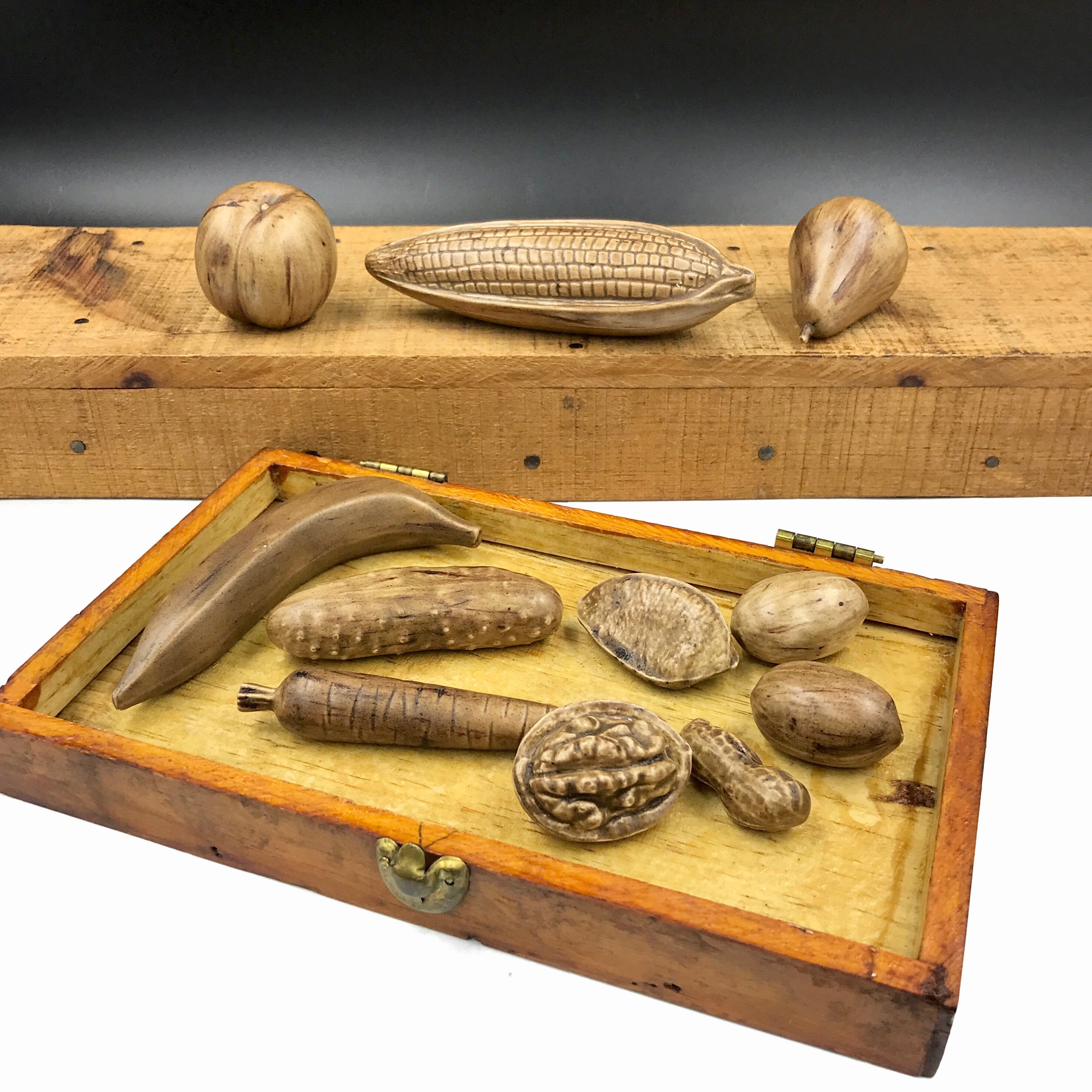 11 VTG MINIATURE Ceramic Fruit Vegetables & Nuts Miniature - Etsy