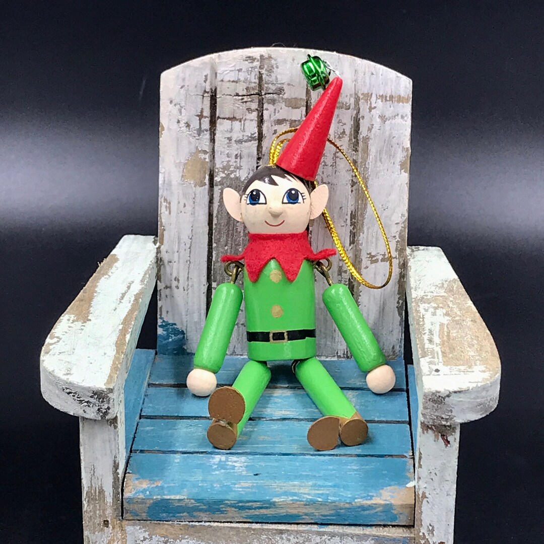 VTG Jointed/articulated Wood Elf Christmas Ornaments, Wood Elf ...