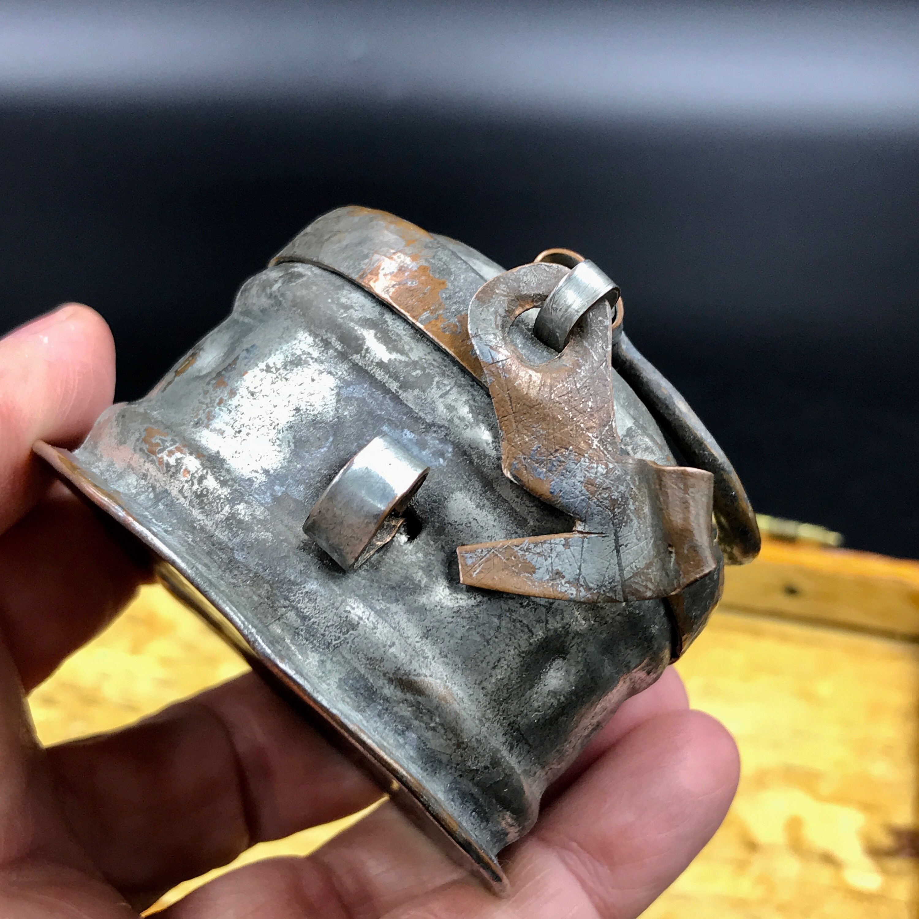 Small VTG Mixed Metal/brass Cricket Box With Top Handle - Etsy