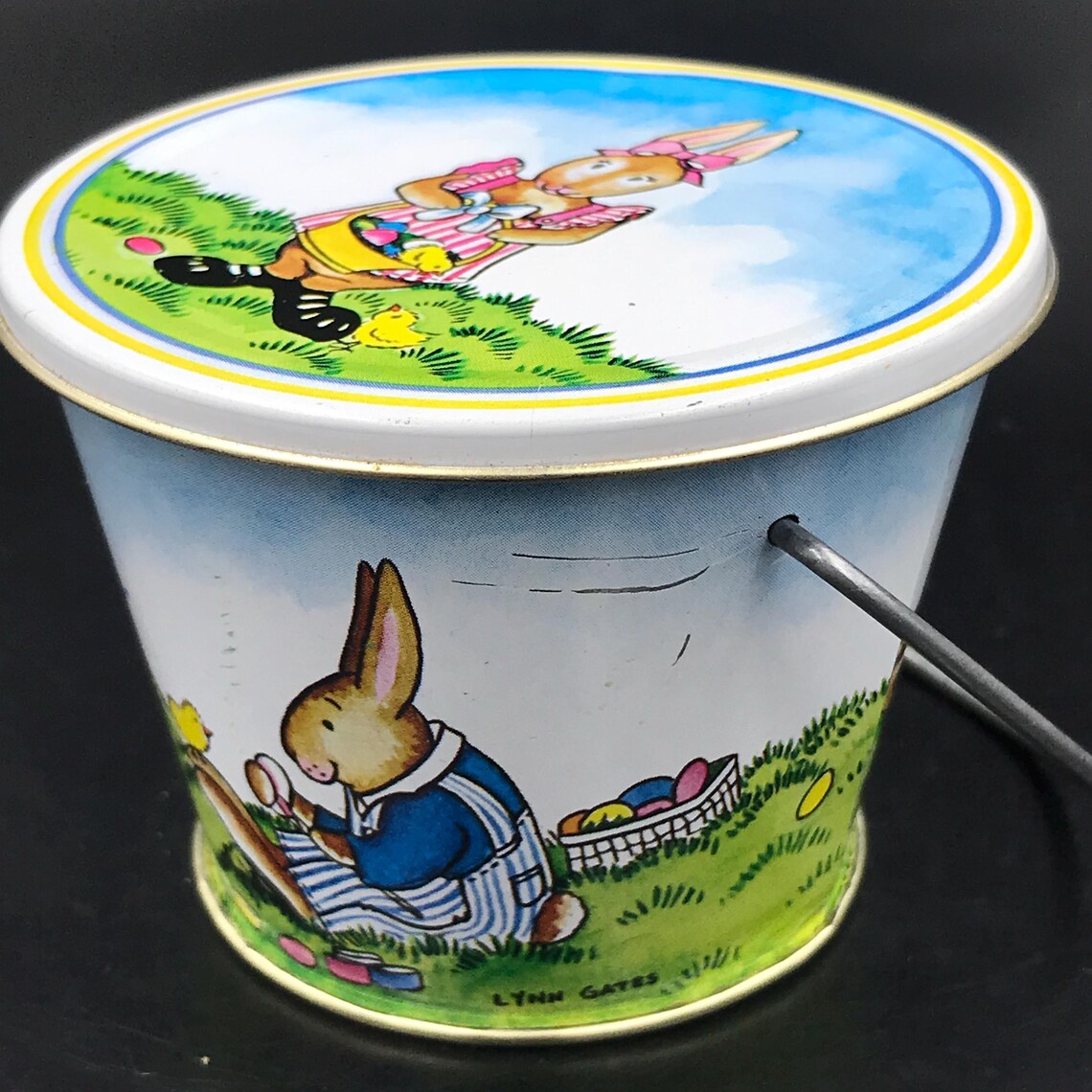 Vintage 1982 Easter Tin Pail: Lynn Gates Midwest Importers - Etsy