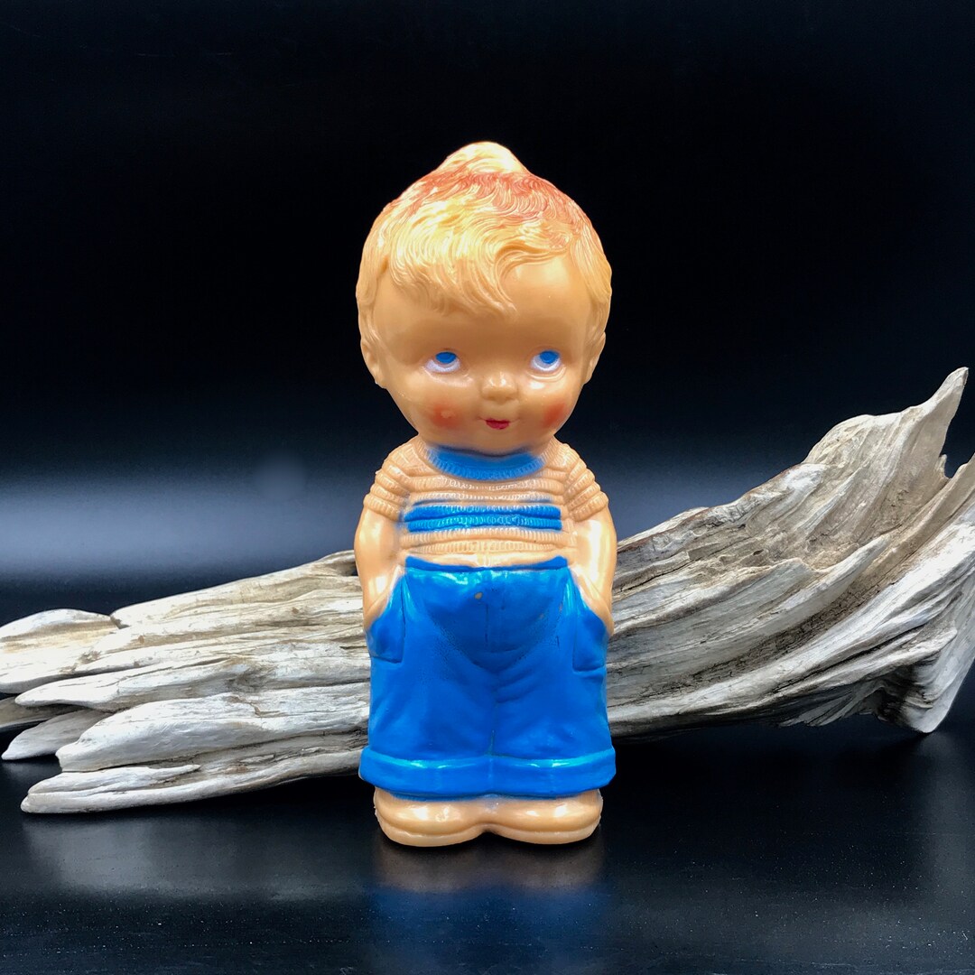 Mid-century Irwin 7.25" Rubber Boy Squeak Toy, Irwin Boy With Hands in ...