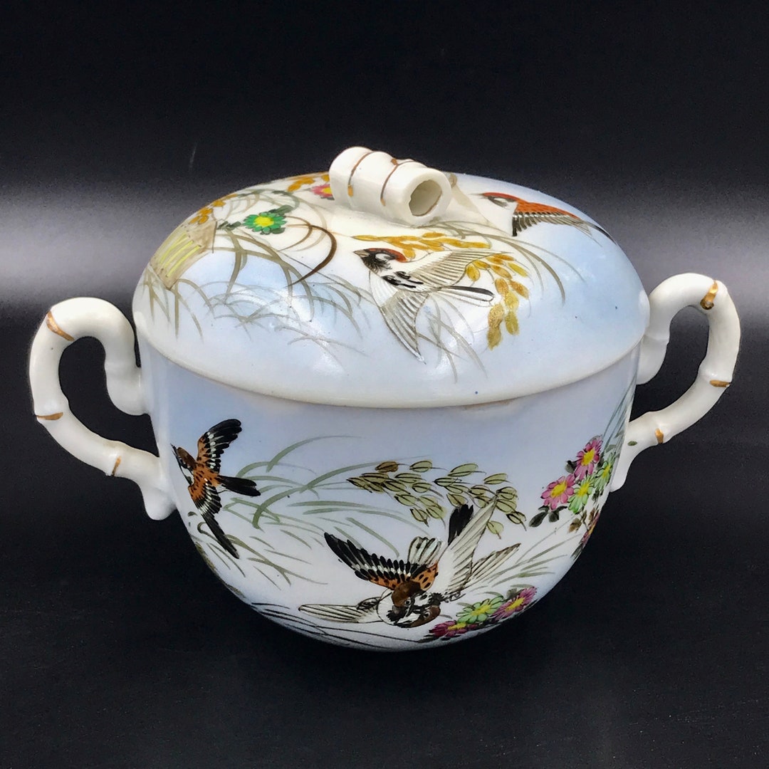 GORGEOUS Antique to VTG Japanese Porcelain Lidded Bowl With Hand ...