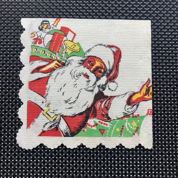 ONE Vintage Mid-century Crepe Paper Christmas Napkin ONE - Etsy