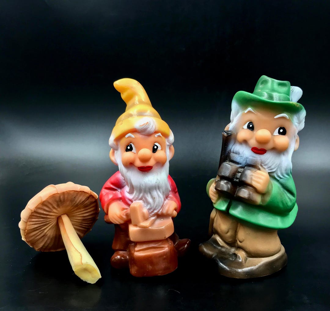 Small Rubber Gnome Figurine: West German Style Hunter or Blacksmith - Etsy