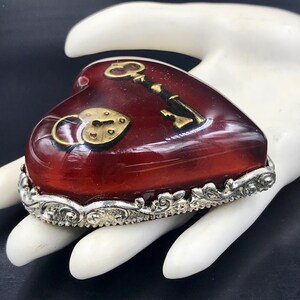 VTG RUSS Berrie Memories of Love Heart Paperweight W/ Lock and Key ...