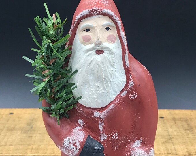 VTG 1980s Plaster Santa Claus Father Christmas Figurine 7 High, Folk ...