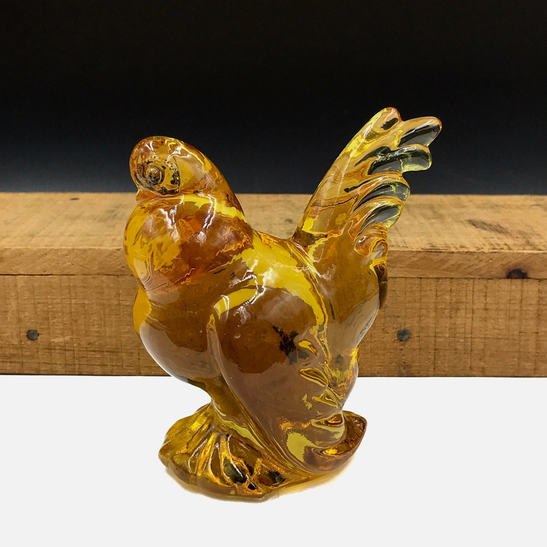 VTG Heisey by Imperial Sunshine Yellow Glass Hen Figurine, Heisey Glass ...