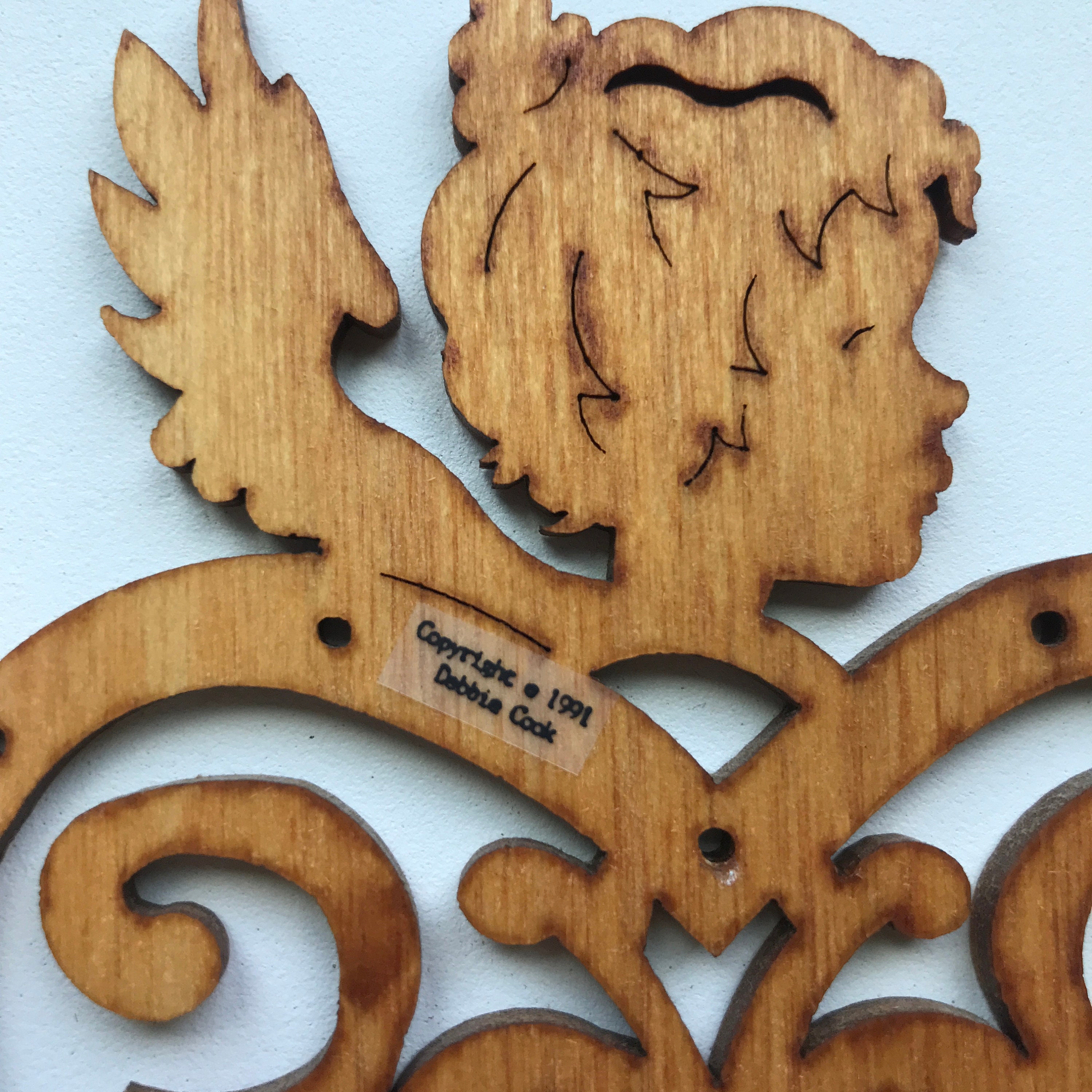 TWO 1991 Debbie Cook Laser Cut Wood Angel Ornaments Cutout - Etsy