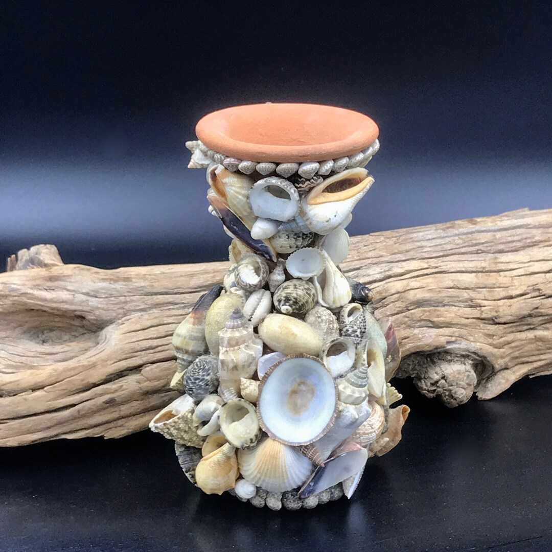 VTG Seashell Covered Vase Seashell Encrusted Vase Embedded - Etsy