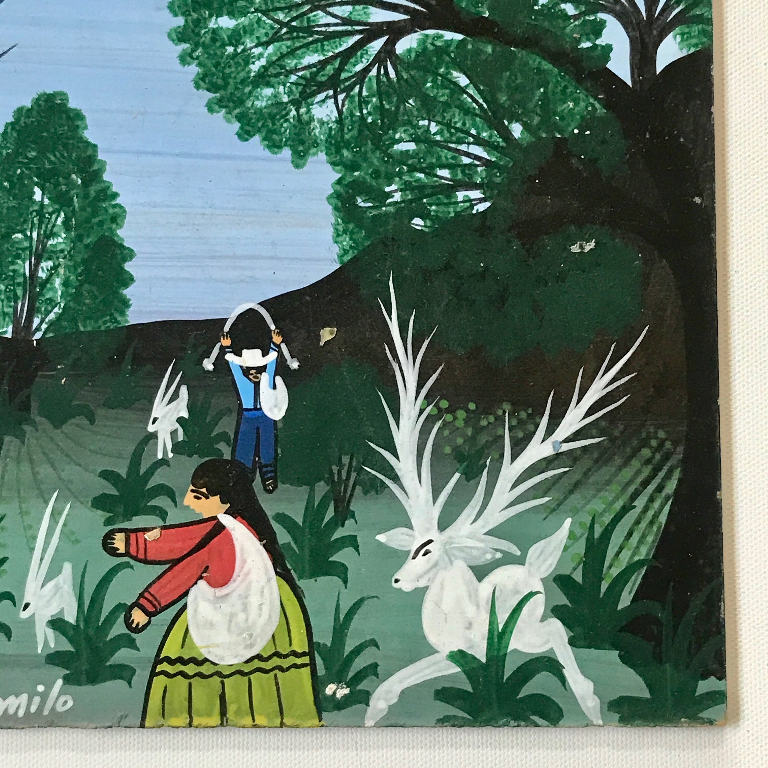 VTG Mexican Primitive Folk Art Painting Signed ALBERTO CAMILO | Etsy