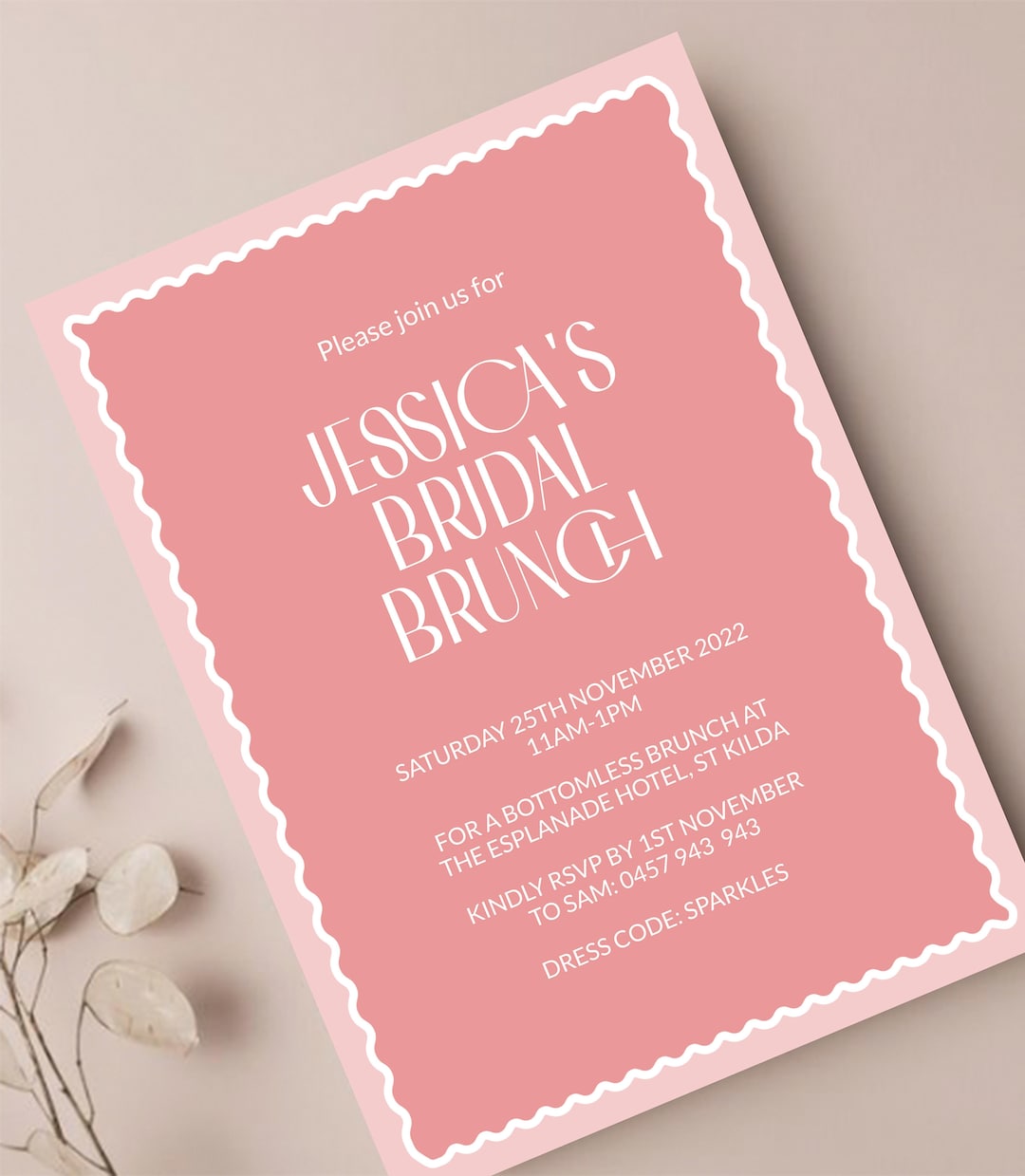 Pink Hens Invite Editable Hens Invite Digital Hens Invite Hens Invite ...