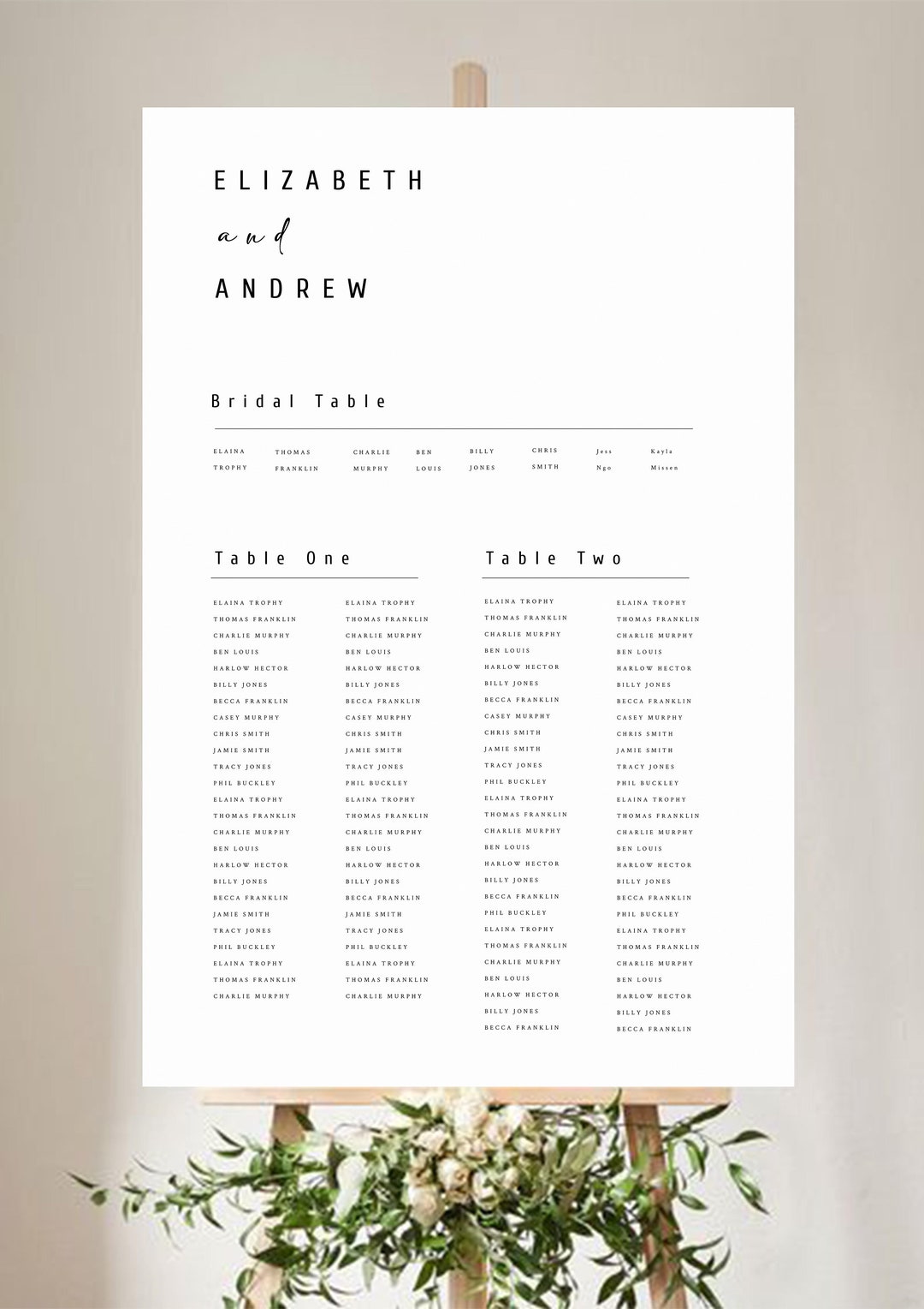 Minimal Seating Chart Editable Seating Chart Digital Seating Chart DIY ...