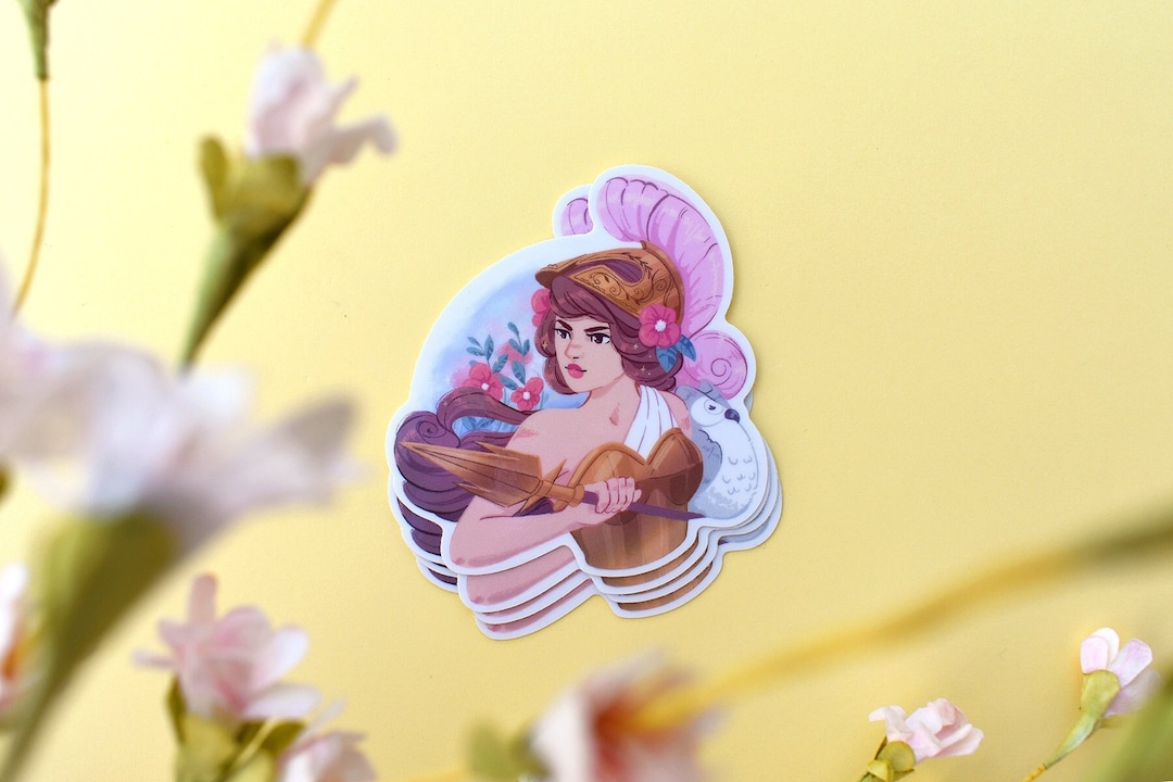 Athena Goddess Sticker Greek Mythology Vinyl Sticker - Etsy