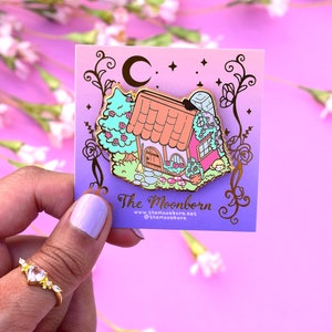 Spring Cottage Enamel Pin | 1.6" Tall | Cute Pastel Accessory - Etsy
