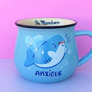 Anxious Shark Mug | Microwave & Dishwasher Safe | Cute Marine Lover ...