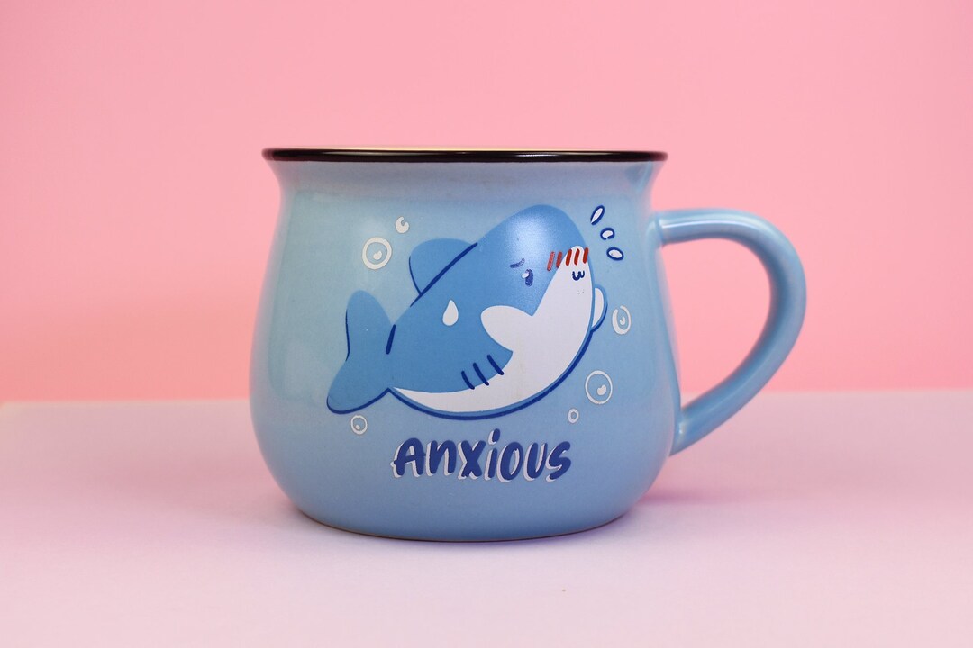 Anxious Shark Mug | Microwave & Dishwasher Safe | Cute Marine Lover ...