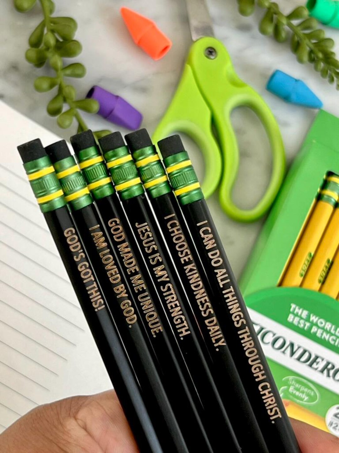 Engraved Affirmation Pencils: Ticonderoga Bible Verse Pencils - Etsy