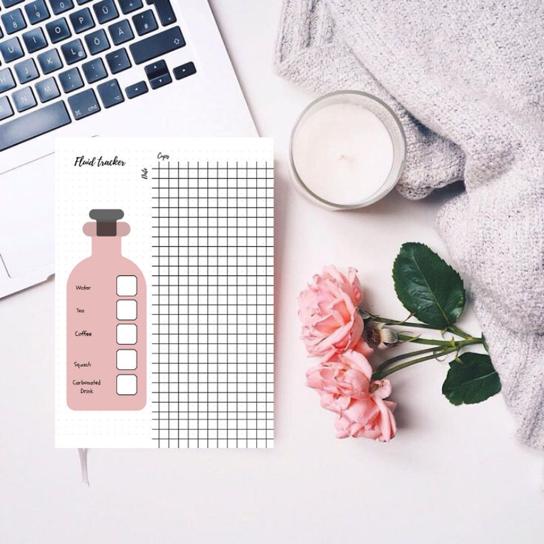 Fluid Tracker Printable by the Planner Porch. Habit Track Your Fluid ...