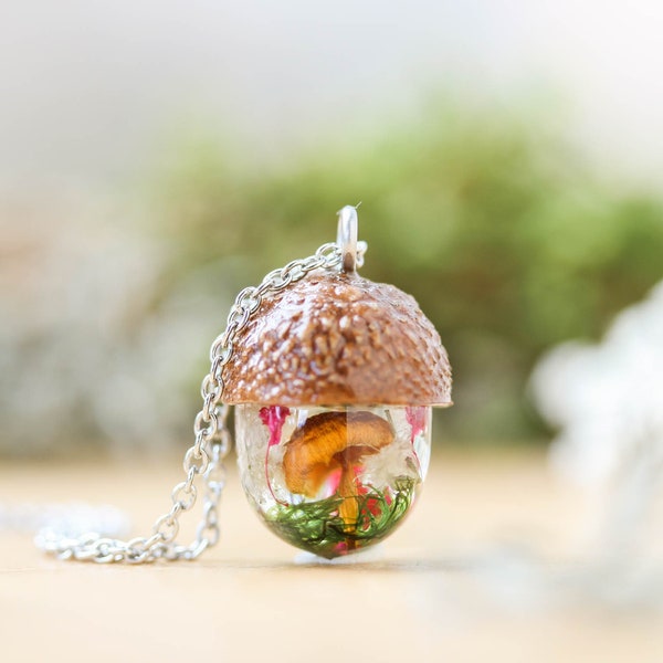 Resin Acorn Necklace - Etsy