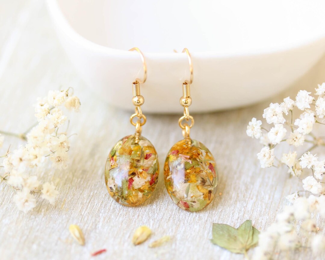 Earrings Made From Funeral Flowers, Memorial Earrings, Flower ...