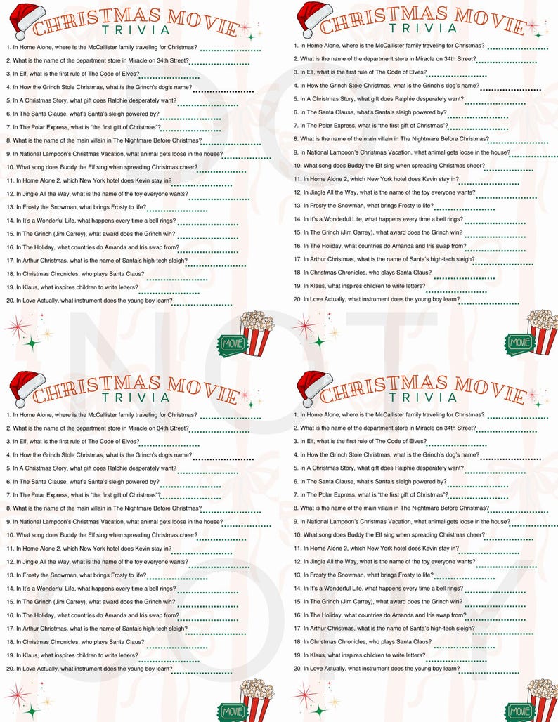 Christmas Trivia Game Bundle | Holiday Party Printable (PDF Download ...
