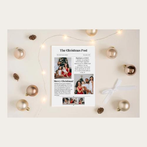 Editable Christmas Newsletter Template, Family Year in Review (canva ...