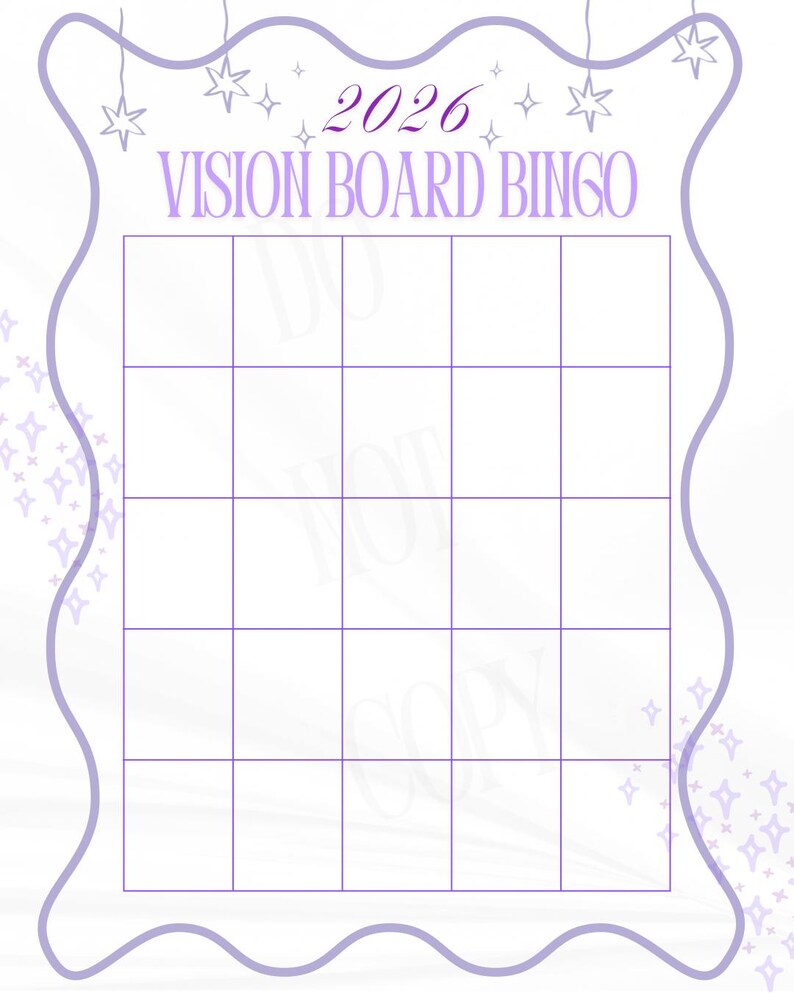 Printable New Year Vision Board, 2026 New Year Bingo, New Year Party ...