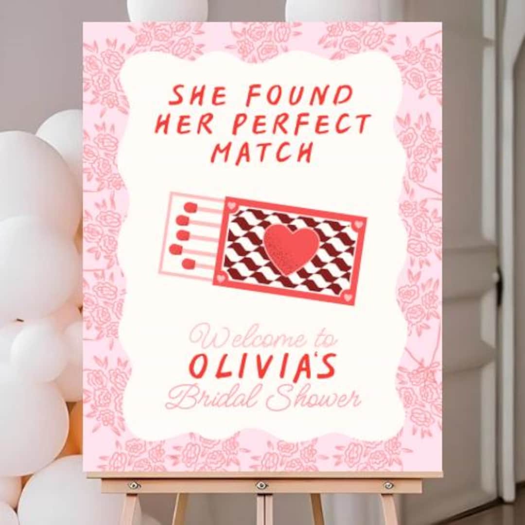 Editable Perfect Match Bridal Shower Bundle | Love Match Theme Decor ...