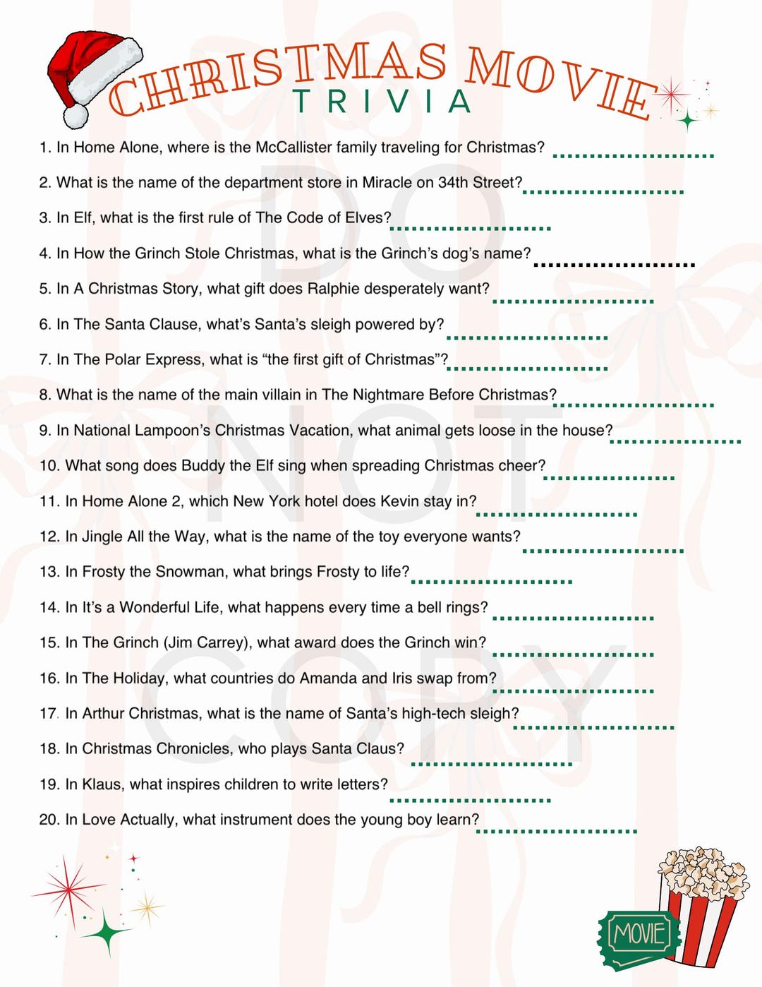 Christmas Trivia Game Bundle | Holiday Party Printable (PDF Download ...
