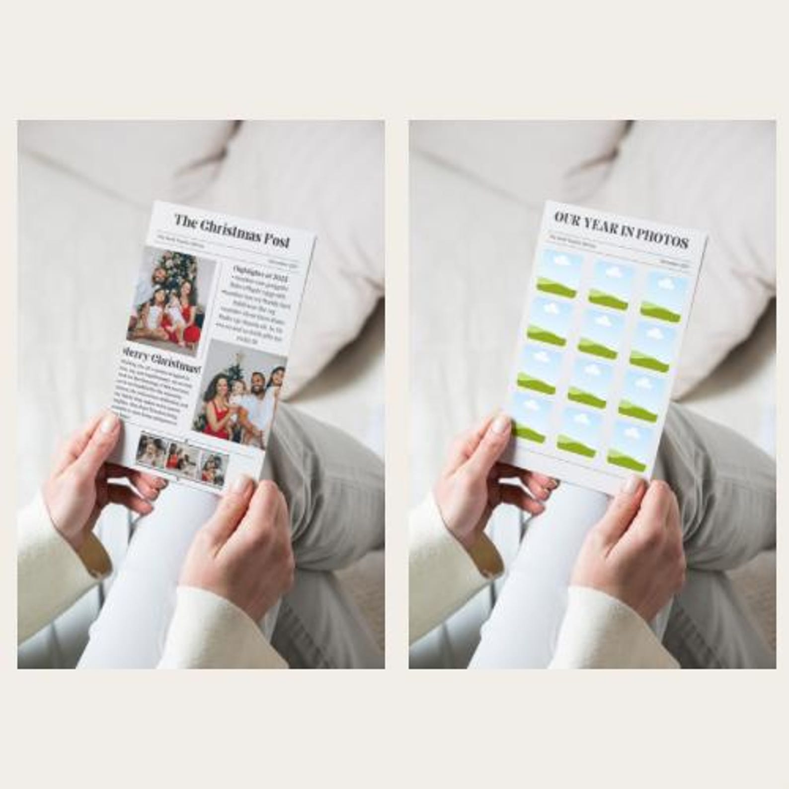 Editable Christmas Newsletter Template, Family Year in Review (canva ...