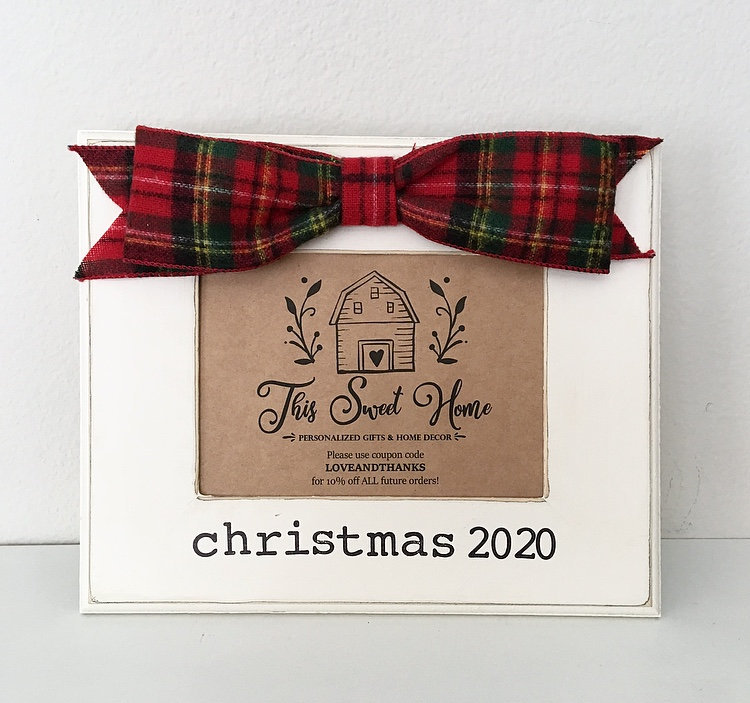 Christmas Family Photo Picture Frame, Wood 5x7 Custom Picture Frame ...