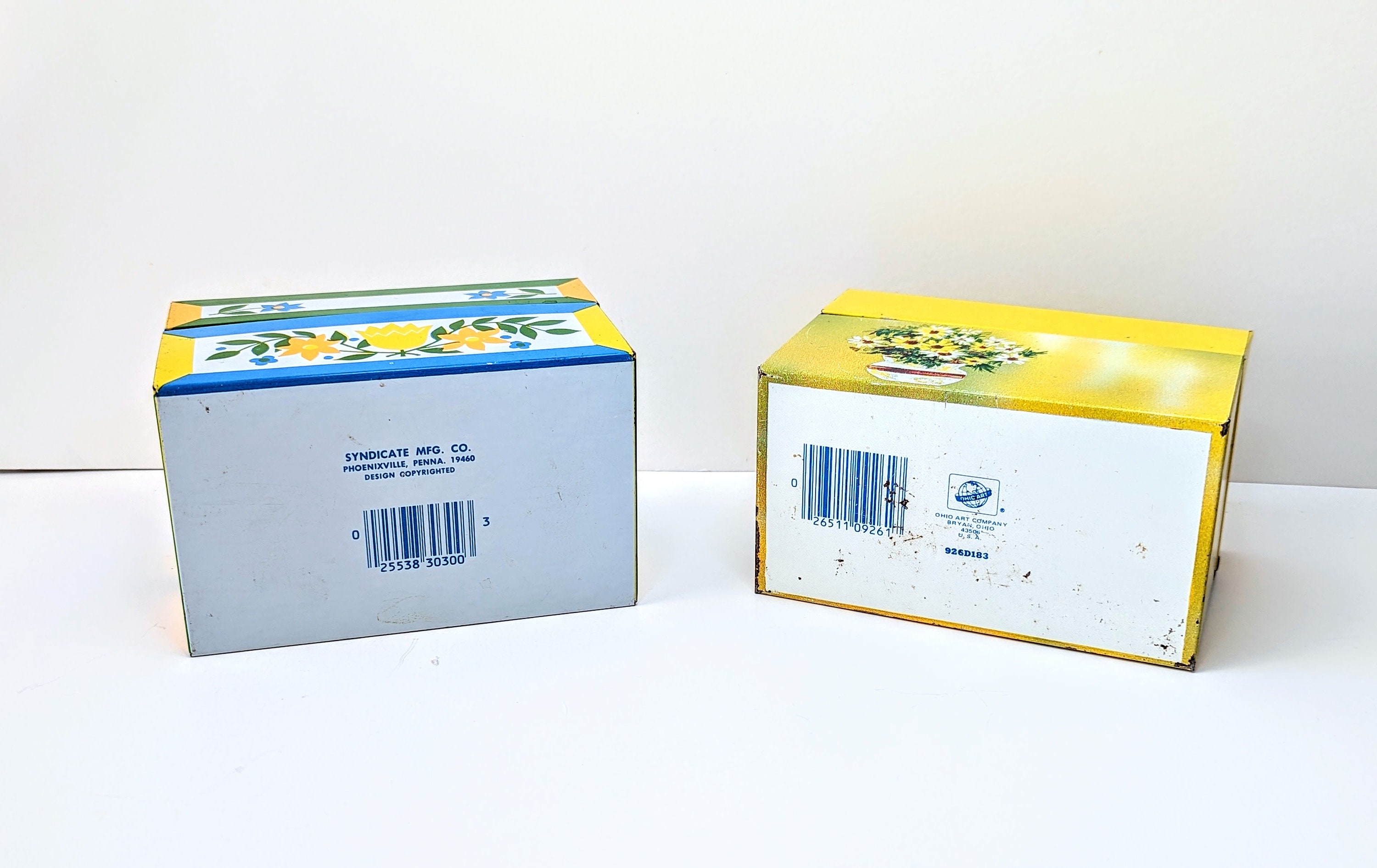 Vintage Tin Recipe Boxes: Ohio Art Co. Floral Design and Sydicate Mfg ...