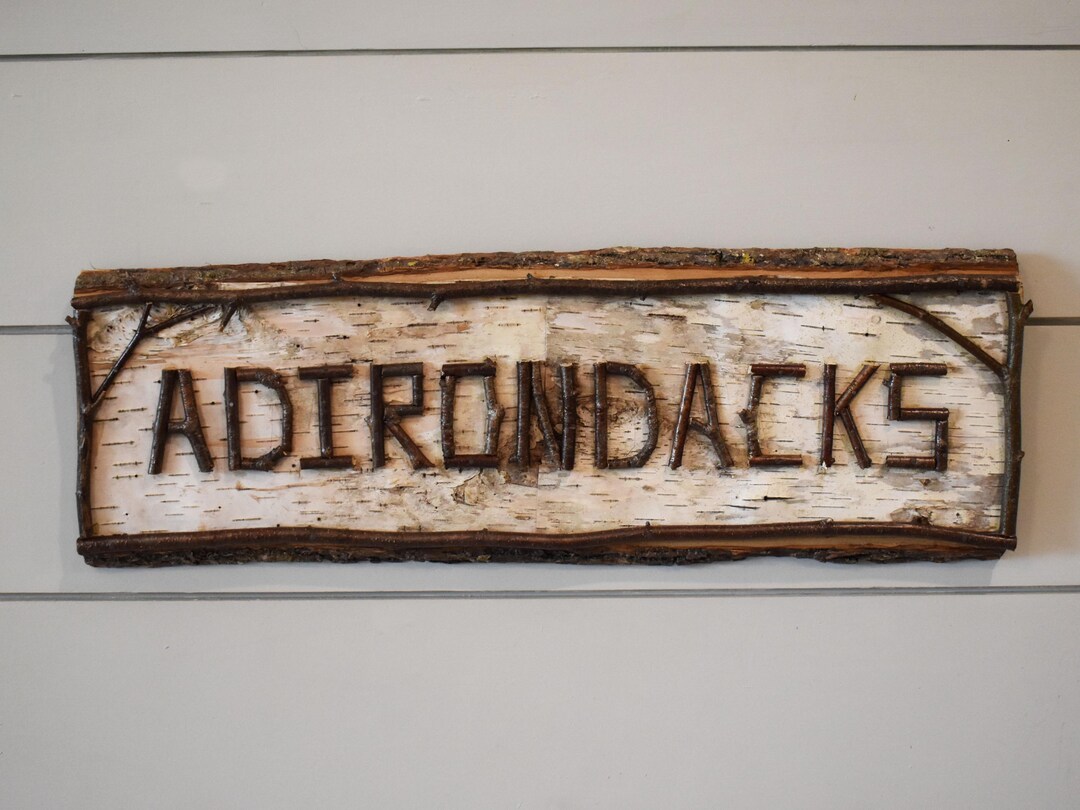 Adirondack Birch and Wood "adirondacks" Sign - Etsy