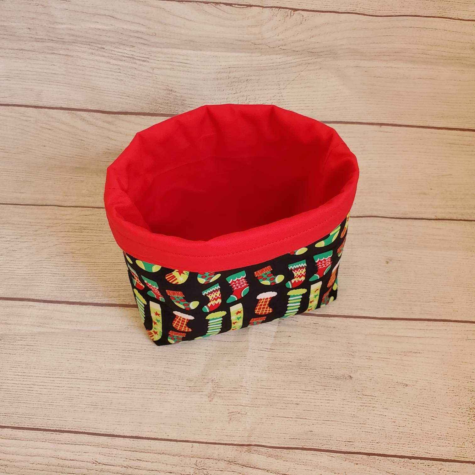 Christmas Stocking Fabric Bag Basket, Small Fabric Basket, Gift Basket ...