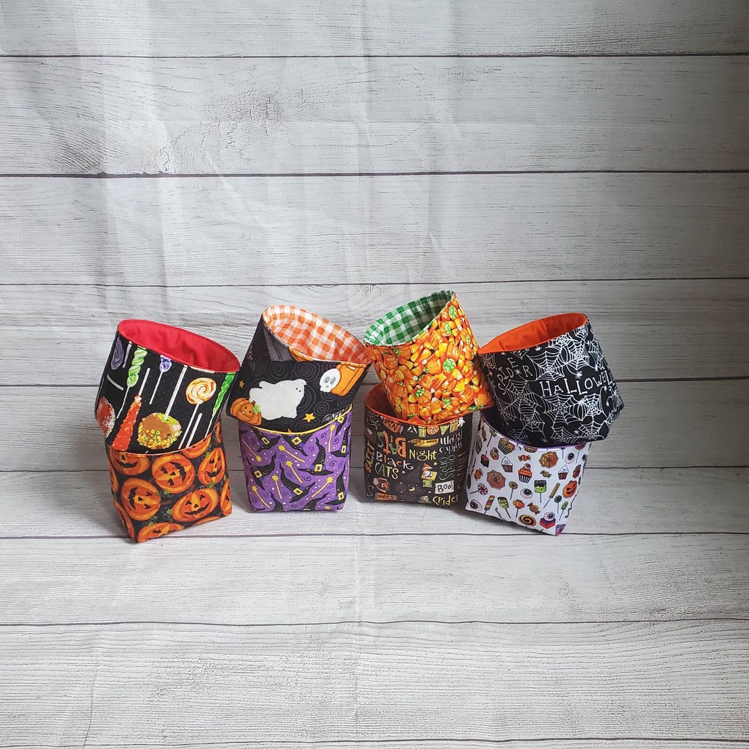 MINI Halloween Basket Bag Bin, Party Favor, Hostess Gift, Pumpkin ...